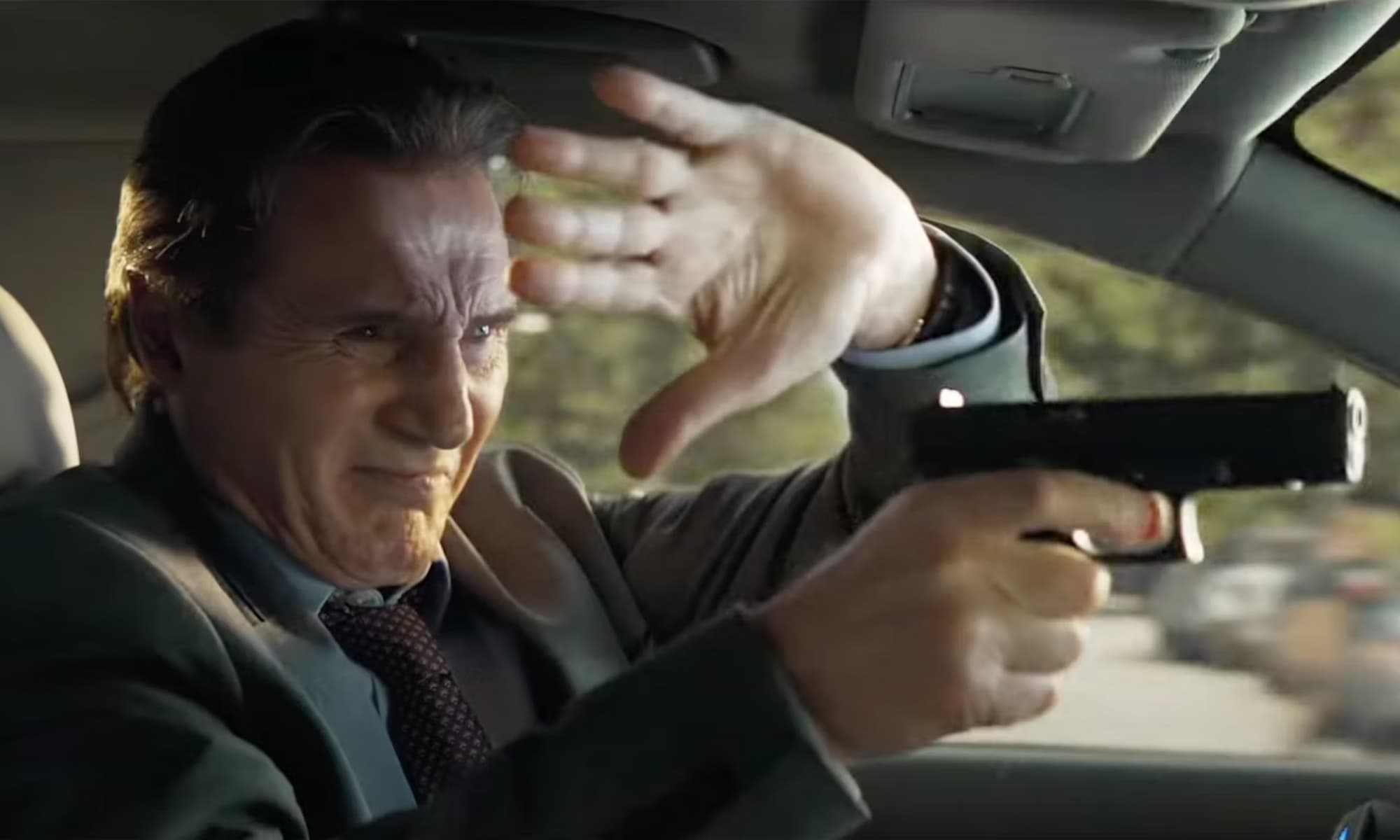 Yes, Liam Neeson knows there is a Taken reference in The Naked Gun's marketing - and he's bored ...