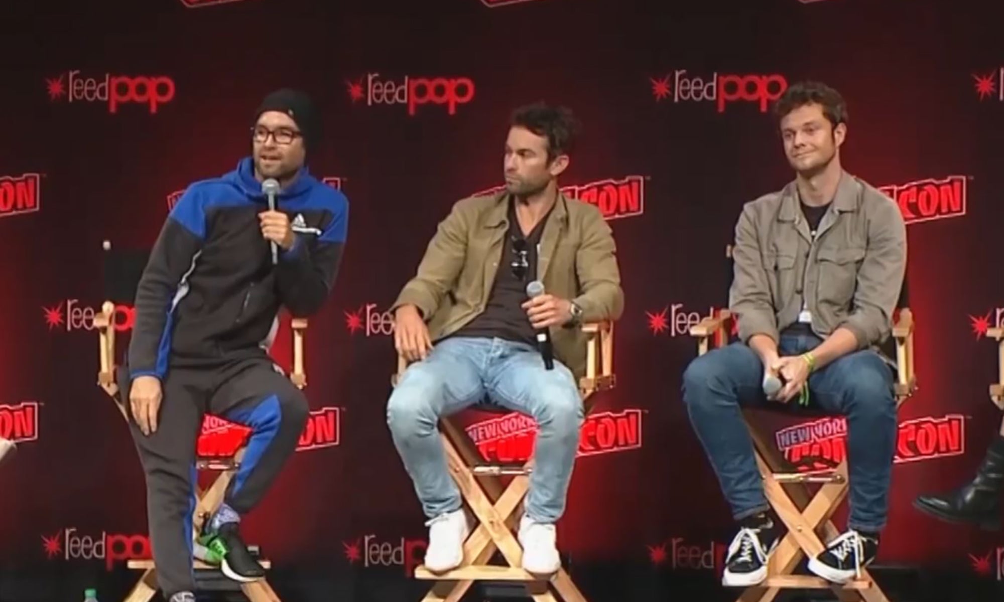 Watch along as The Boys cast discusses dolphins, whales, super suits ...
