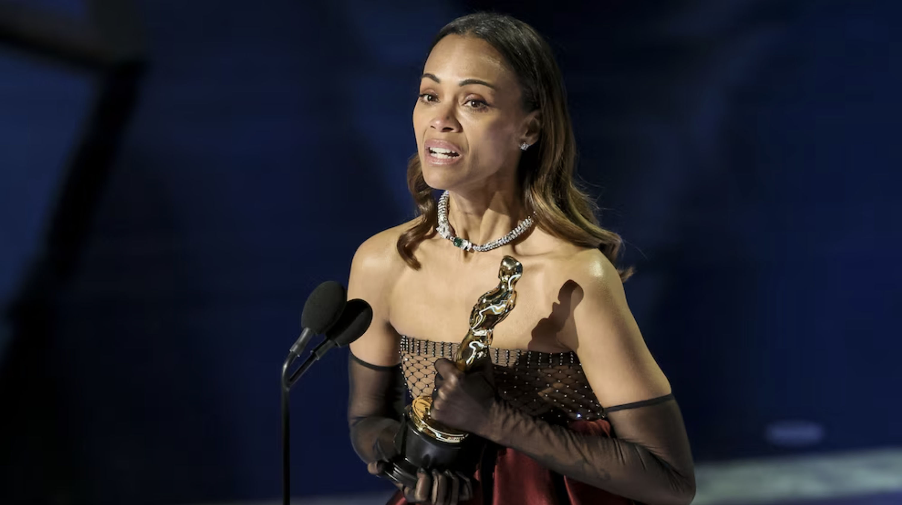 Zoe Saldaña's Oscar win for Emilia Pérez makes her the 32nd MCU actor to win an Academy Award ...